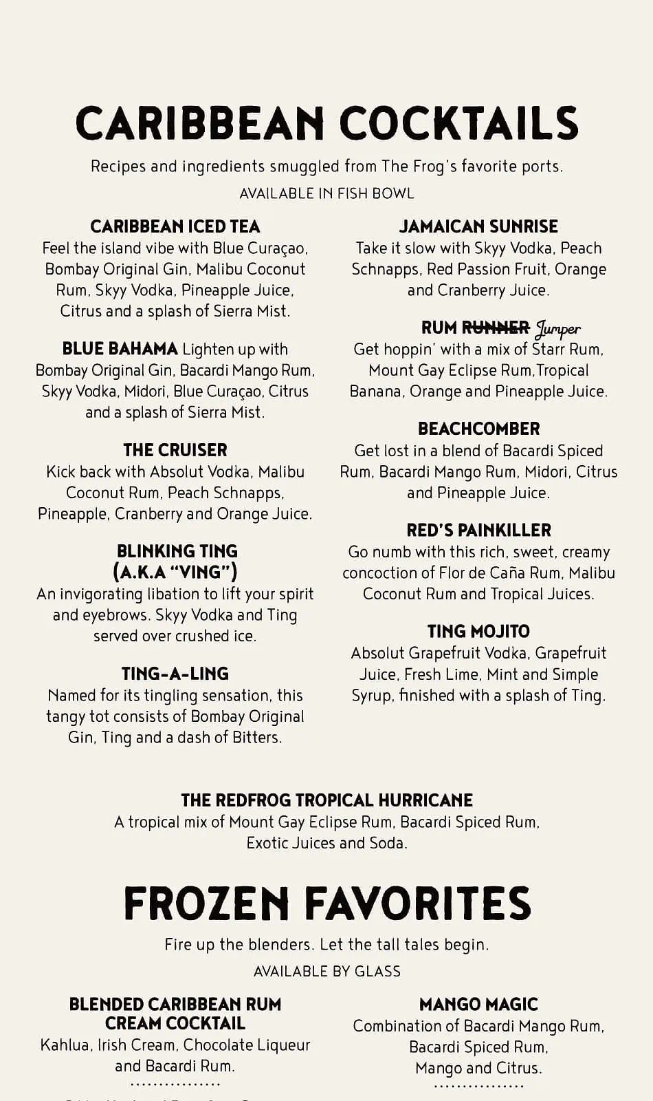 Carnival Drink Menu And Prices - High Seas Cruising